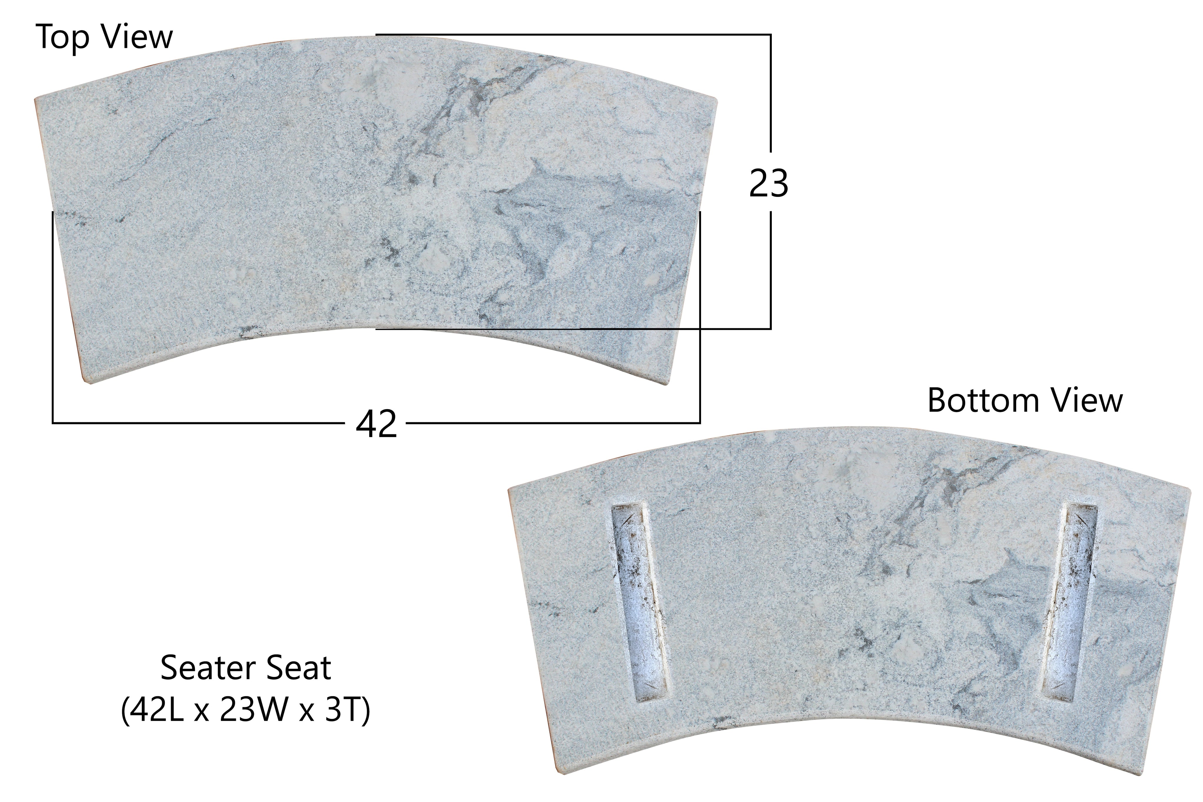 Circular Teapoy with 3 Curved Granite Stone Park Benches | Outdoor Ens ...